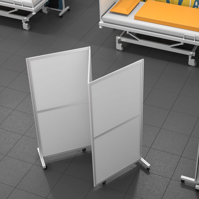Rolling Floor Divider, 3-Panel | Cubicall Modern Phone Booths