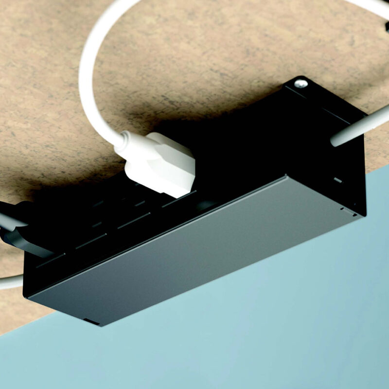 Power Supply for Height-Adjustable Desk | Cubicall Modern Phone Booths