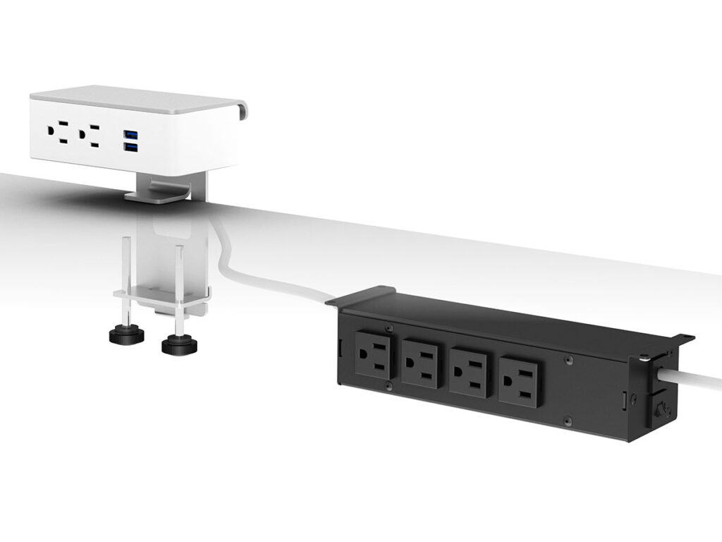 Power Supply for Height-Adjustable Desk | Cubicall Modern Phone Booths